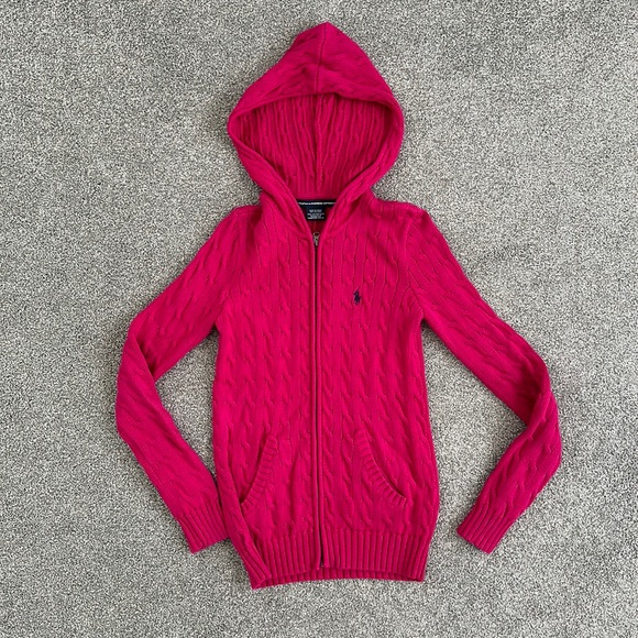 Ralph Lauren | Sweaters | Ralph Lauren Cable Knit Zip Up Hoodie | Poshmark